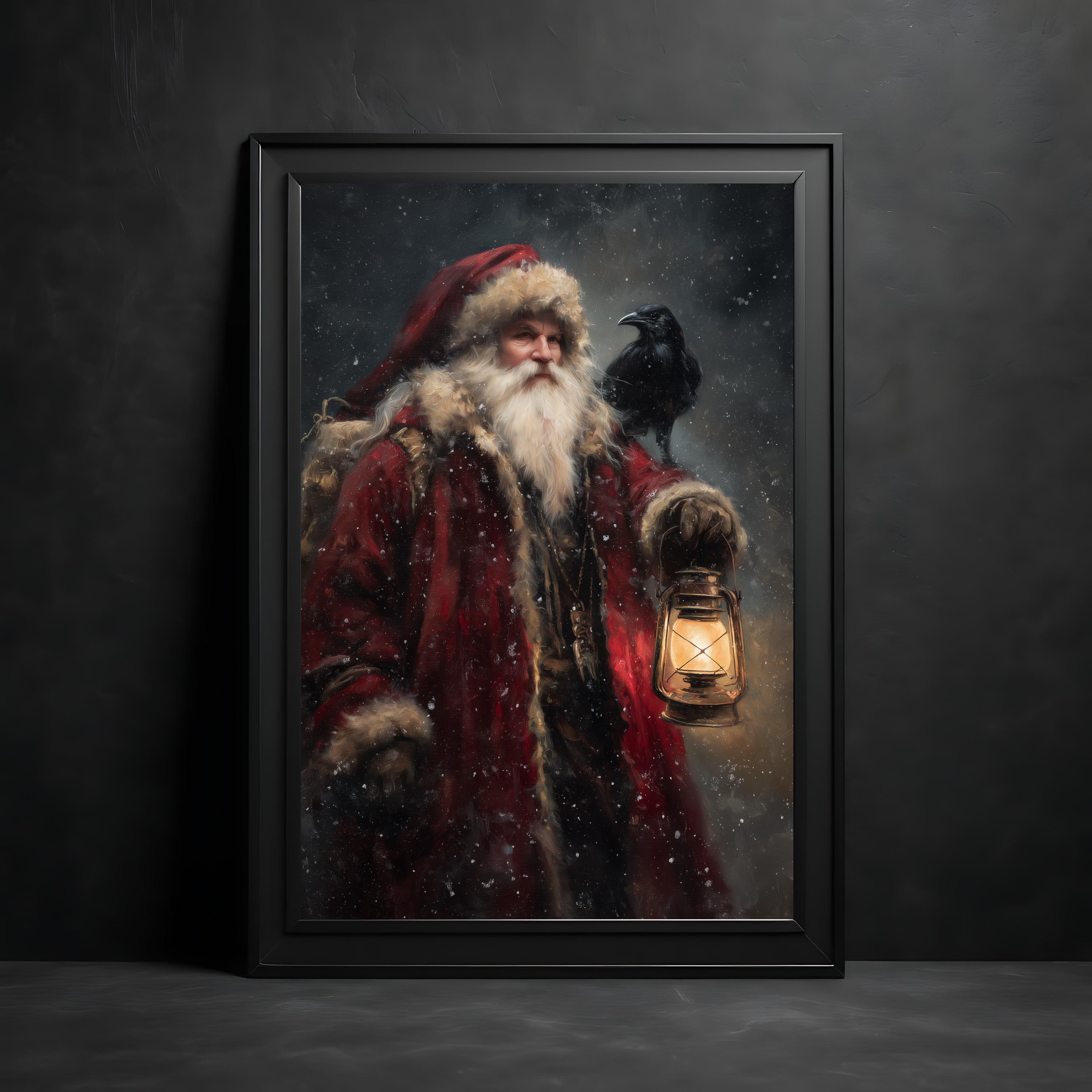 Gothic Santa Printable, Dark Christmas Wall Art, Gothmas Decor, Gothic ...
