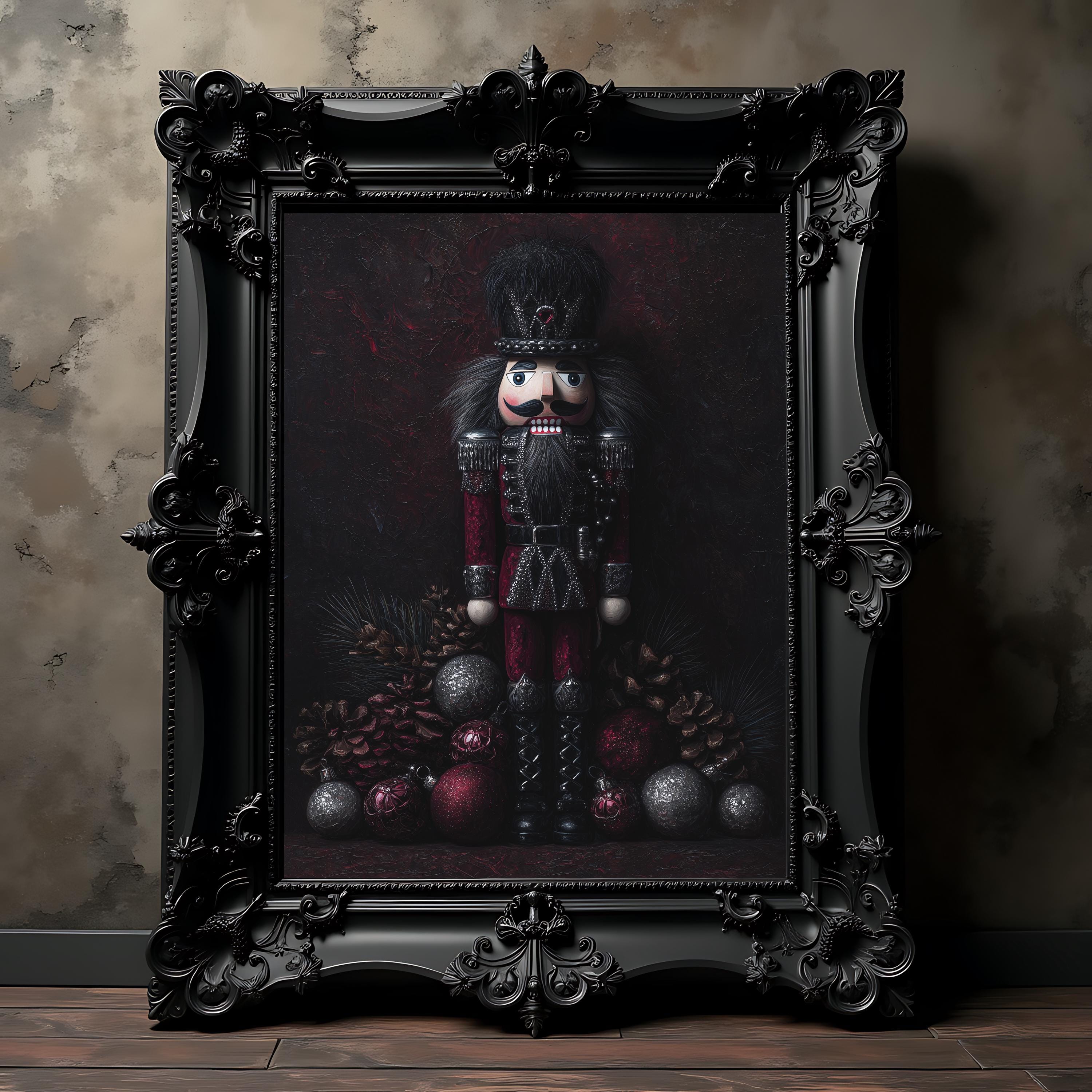 Dark Academia Nutcracker Print, Gothic Christmas Wall Decor, Dark ...