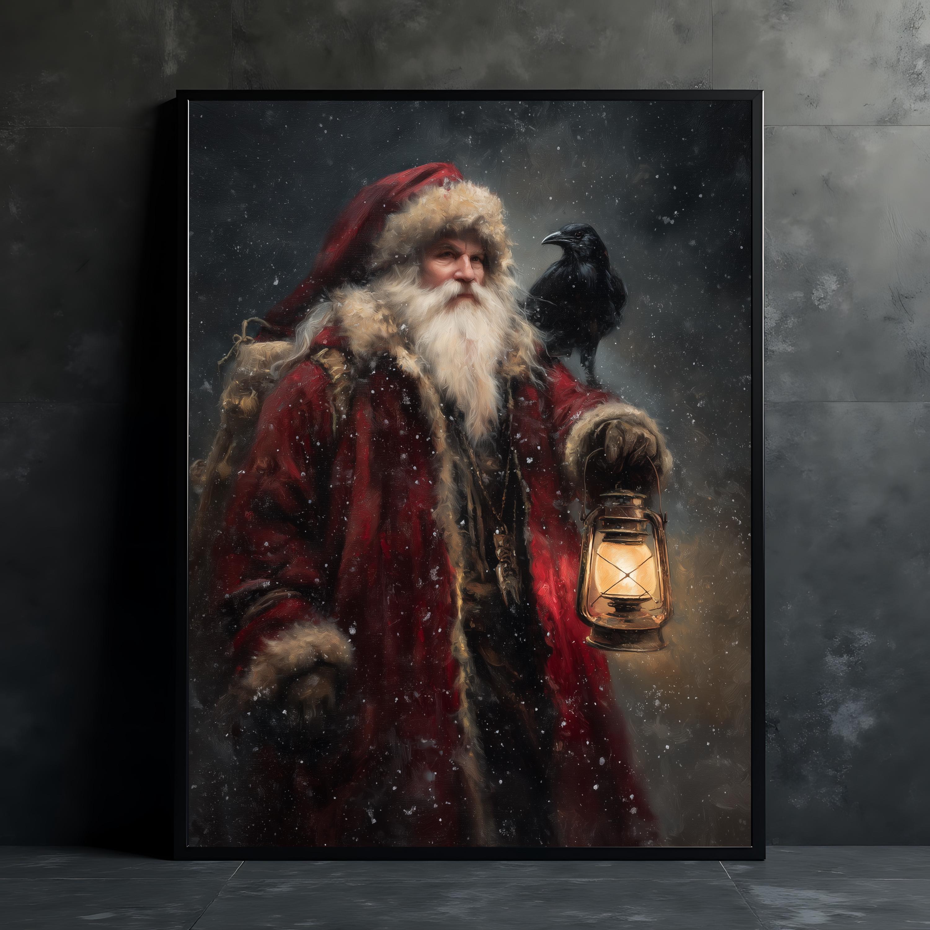 Gothic Santa Printable, Dark Christmas Wall Art, Gothmas Decor, Gothic ...
