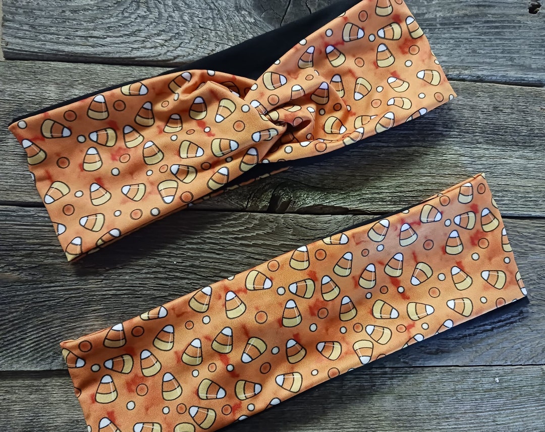 Candy Corn Stretchy Headband Halloween Candy Themed Twisted - Etsy
