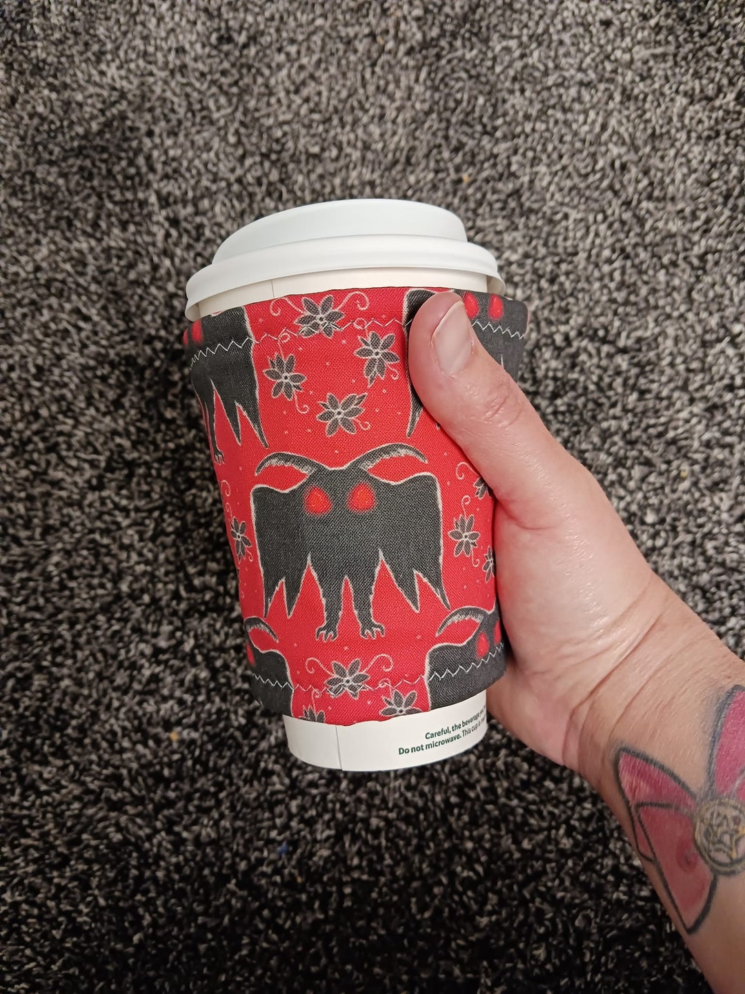 Mothman Cryptid Insulated Coffee Cozy Moth Man Iced Coffee - Etsy