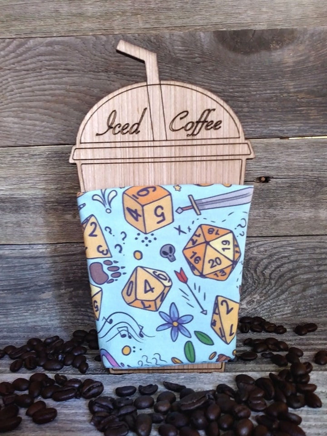Tabletop Dice Coffee Cozy D20 Coffee Cup Sleeve Geeky Cozy Role Playing ...