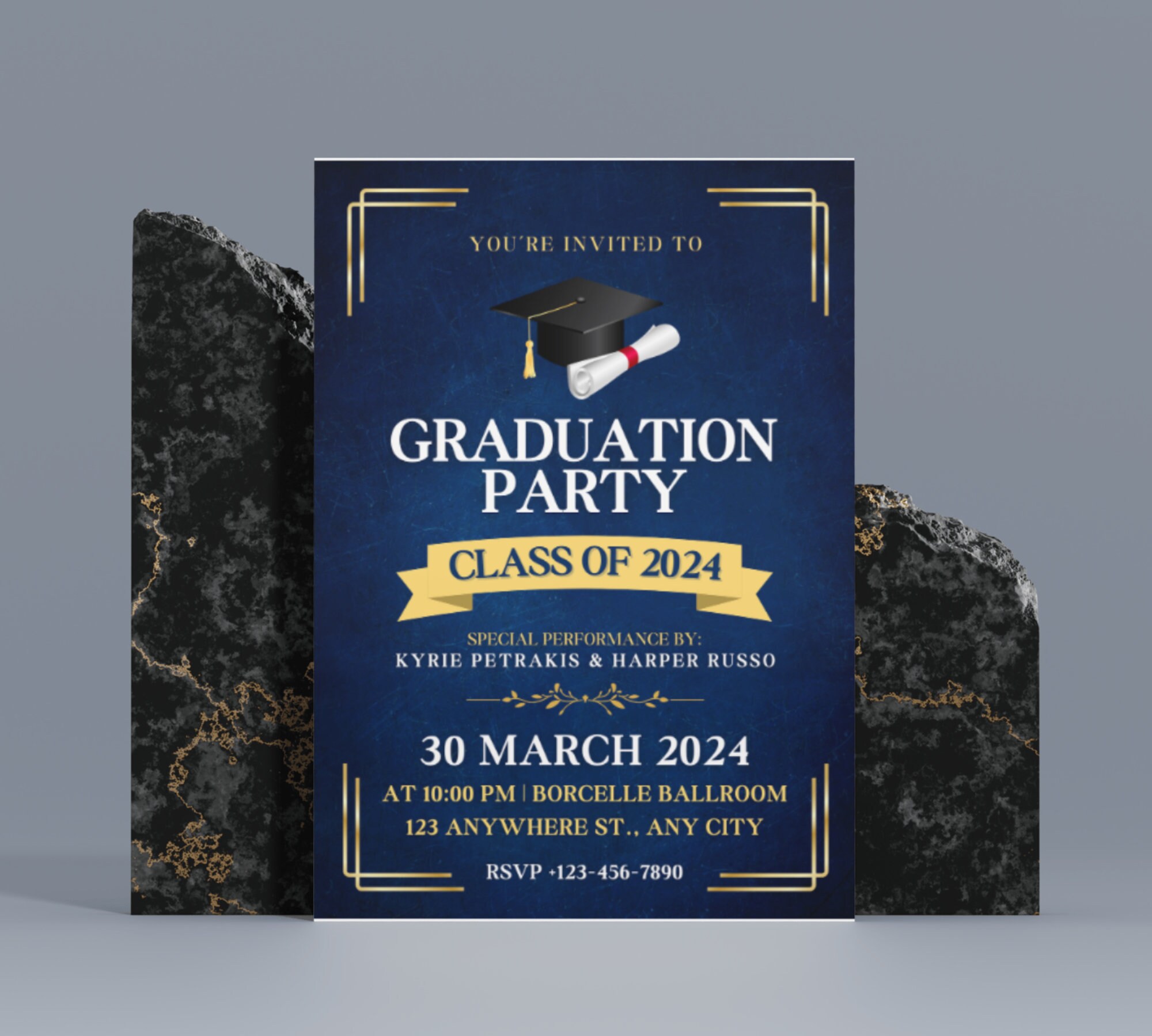 Customizable Graduation Party Invitation , Editable Invitation Template ...