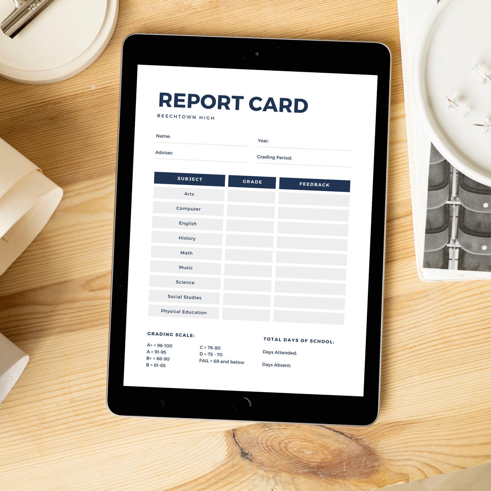 Editable Printable Homeschool Report Card Homeschool Progress Reports ...