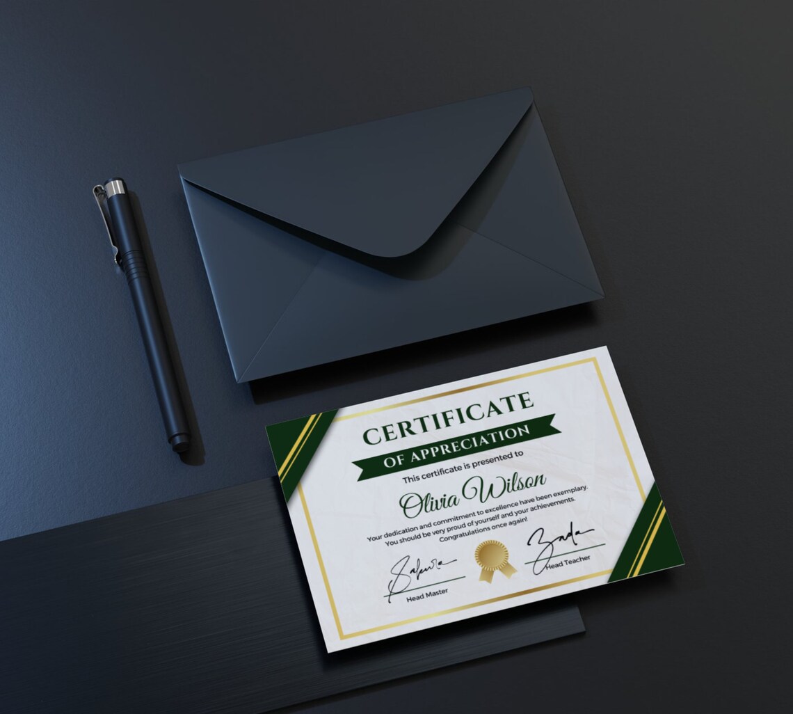 Fully Customizable Certificate Template, Editable Diploma Design for ...