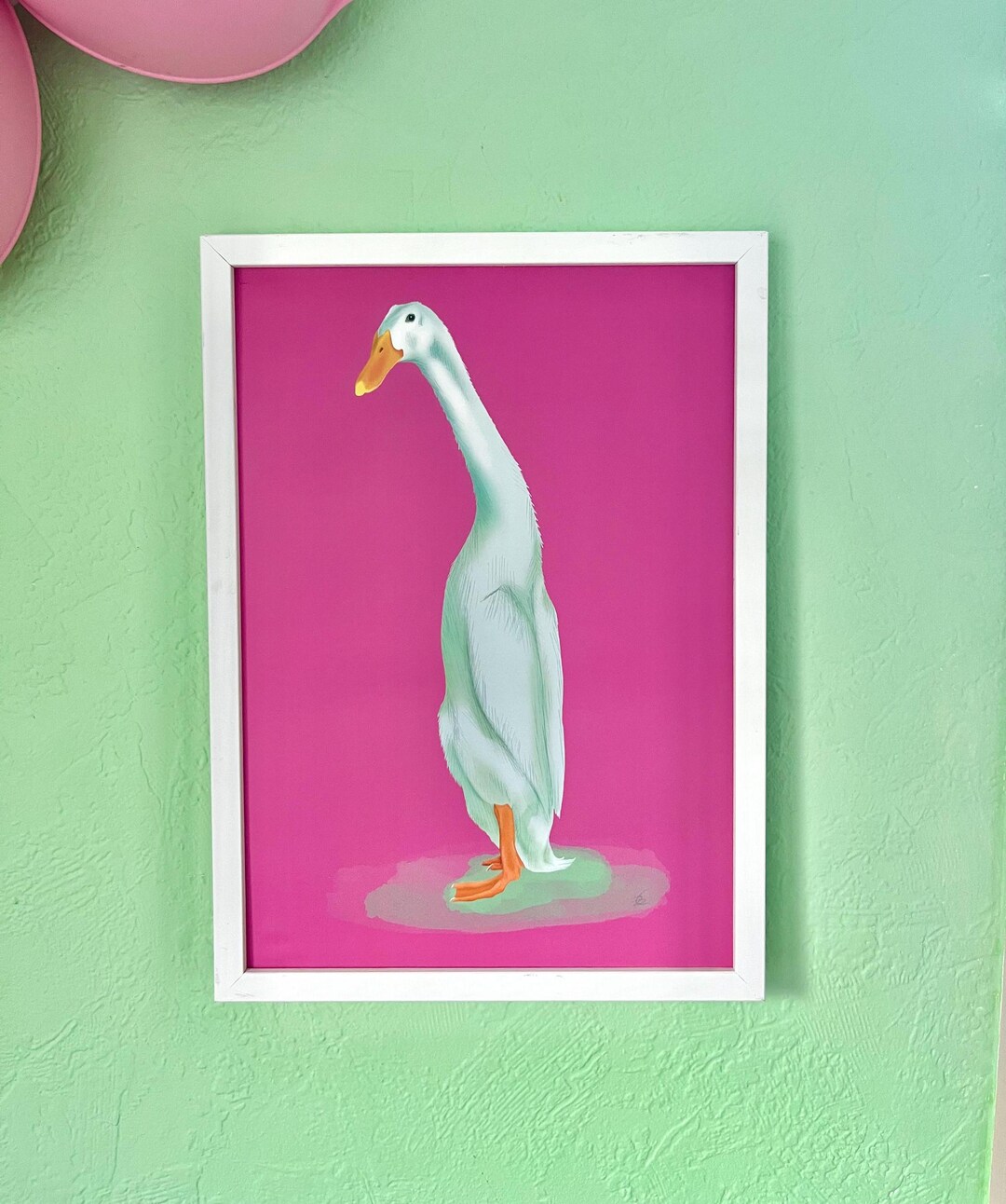 Funny Duck Art Print Limited Edition Poster, Cute & Colorful Poster of ...