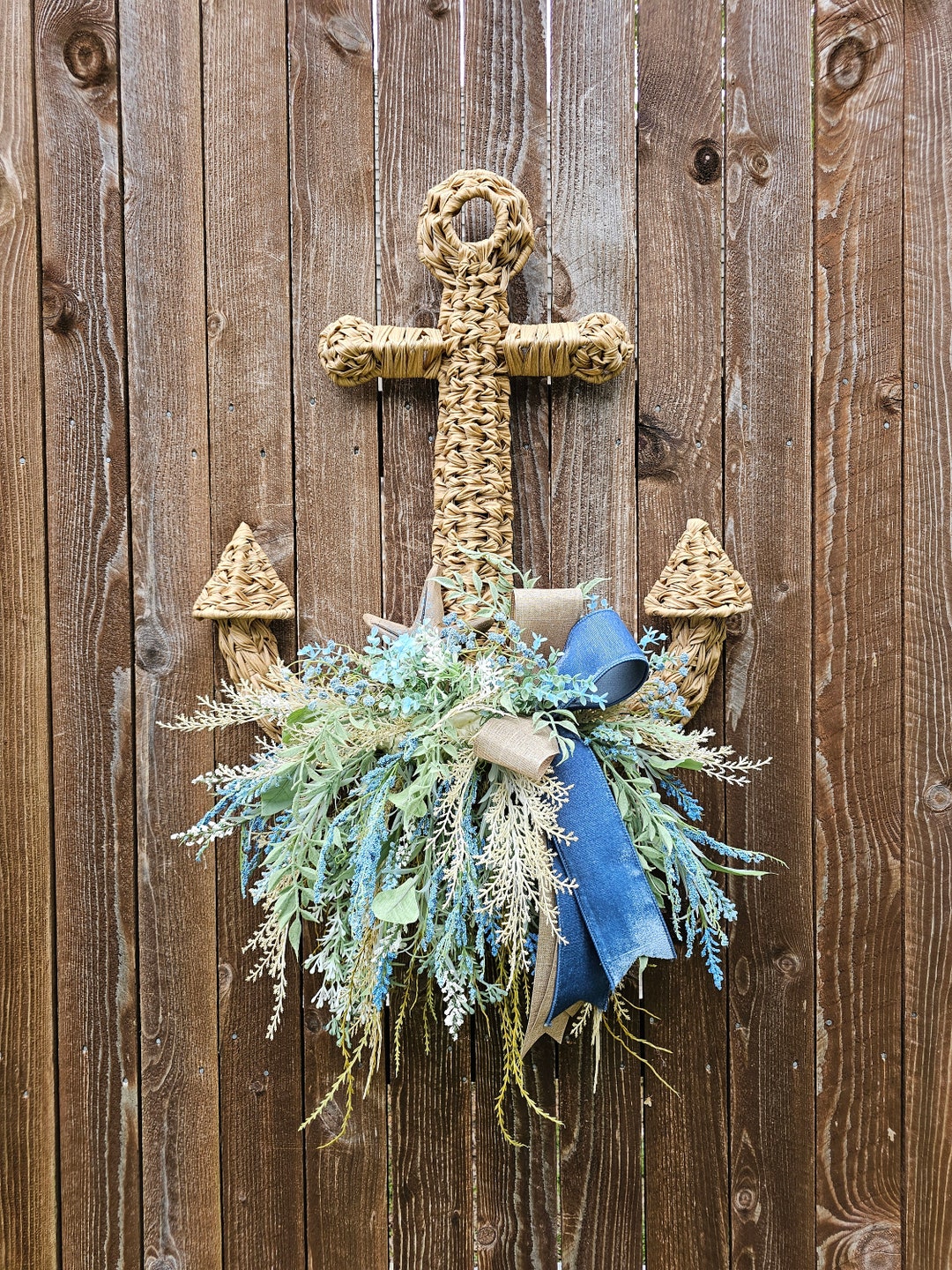 Anchor Wreath, Anchor Decor, Nautical Wreath, Nautical Decor, Boho ...