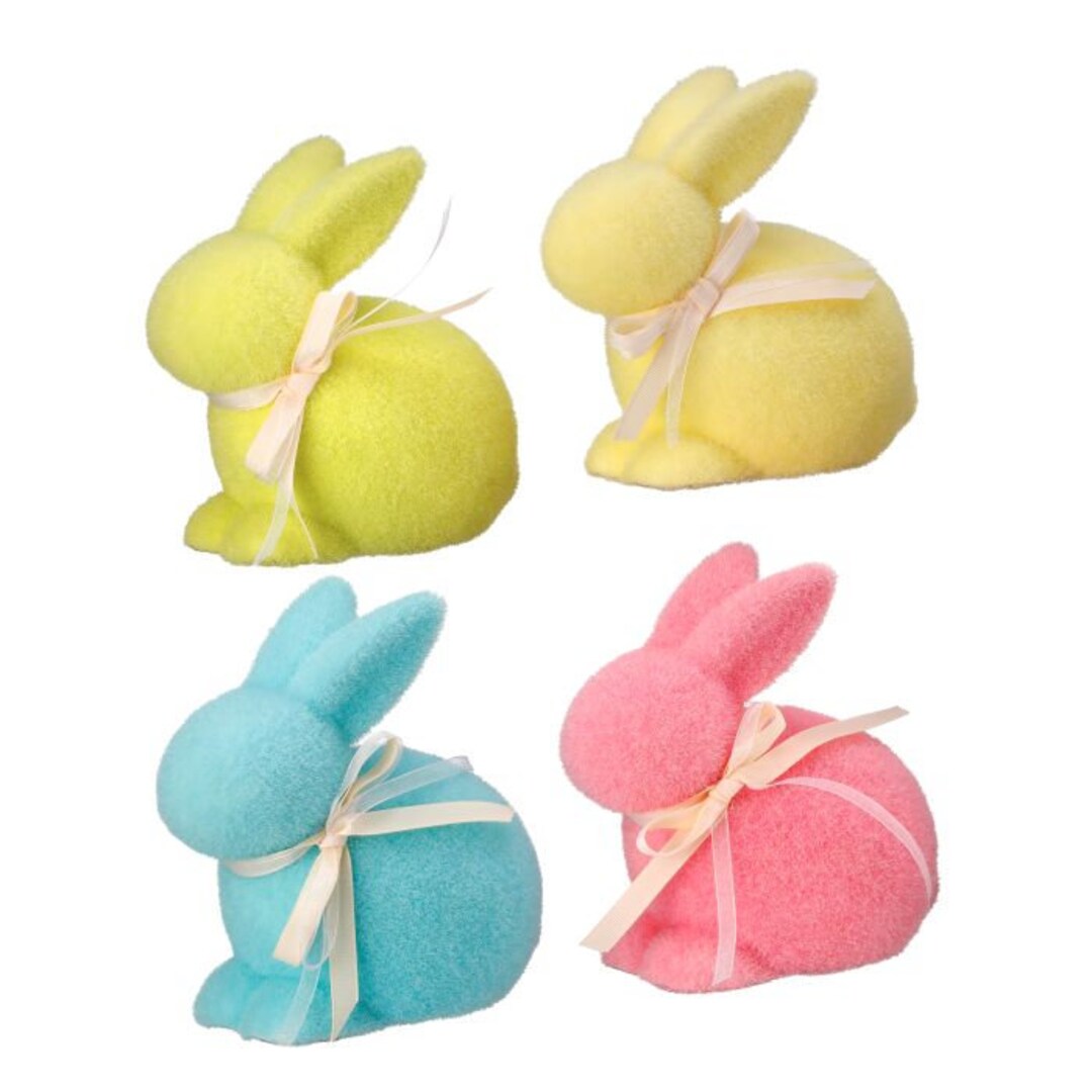 Flocked Bunny, Flocked Rabbit, Easter Bunny, Easter Rabbit, Easter ...