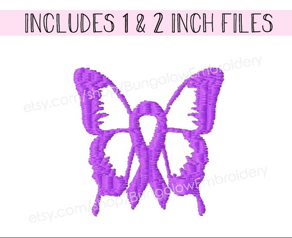 Lupus Butterfly and Purple Ribbon Logo embroidery Design | Etsy