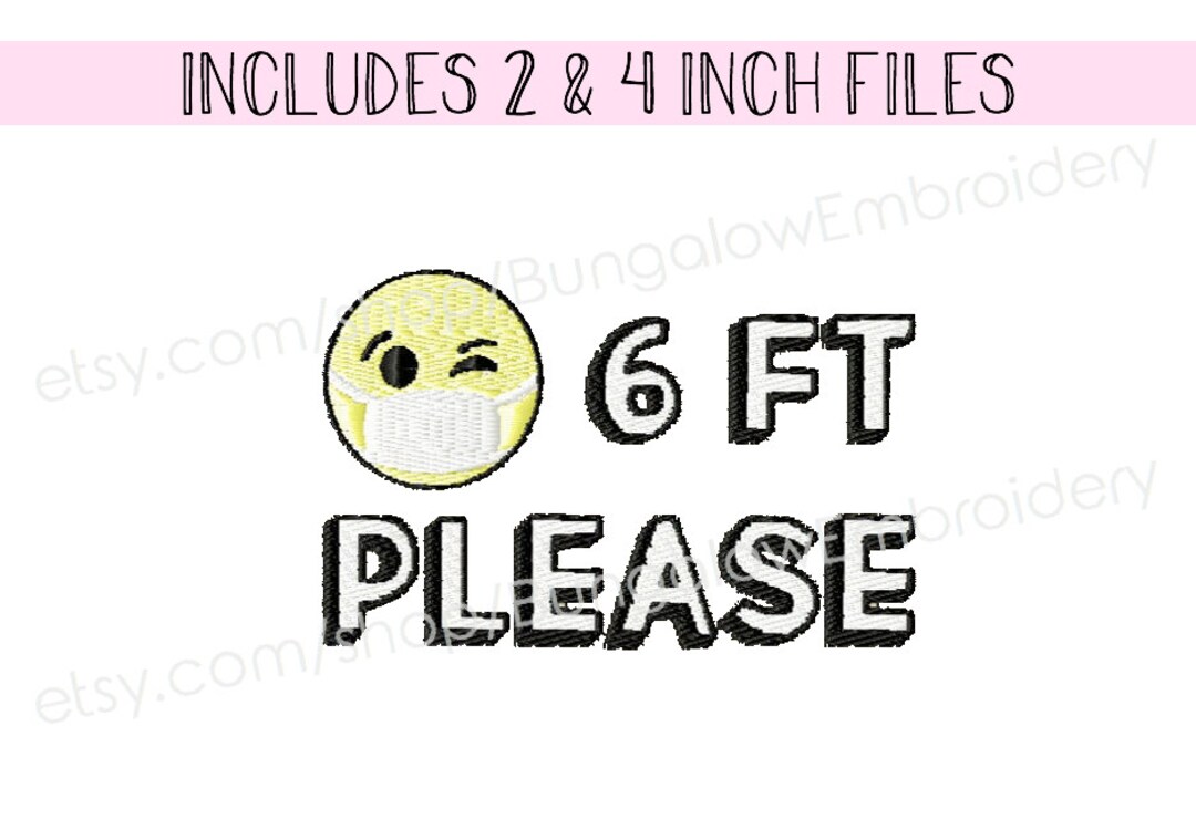 Social Distancing Face Mask Emoji (embroidery Design File) - Etsy