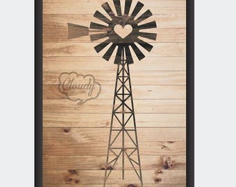 Windmill printable | Etsy