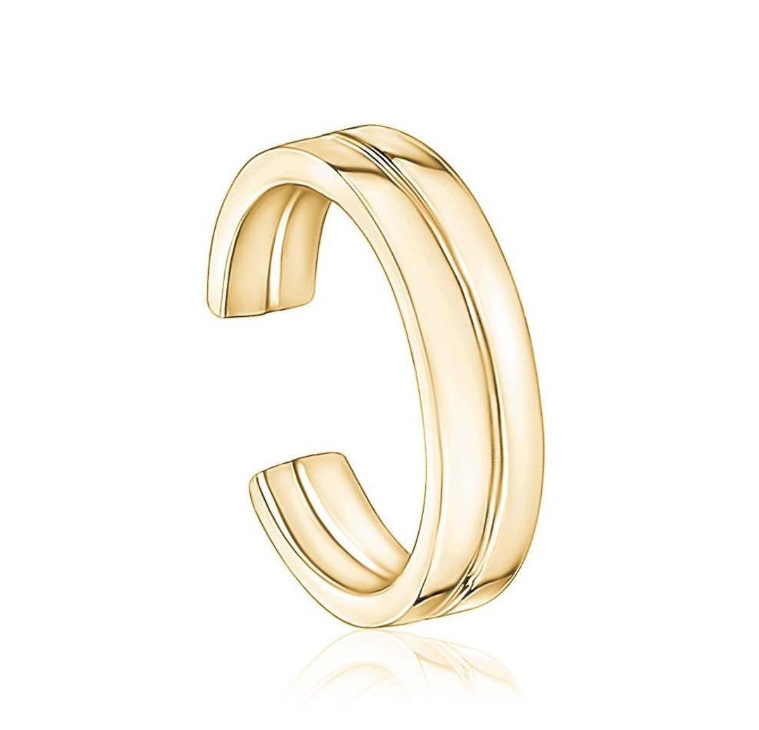 Plain Ear Cuff, 14K Solid Gold Helix Earrings, Minimalistic Gold Cuff ...