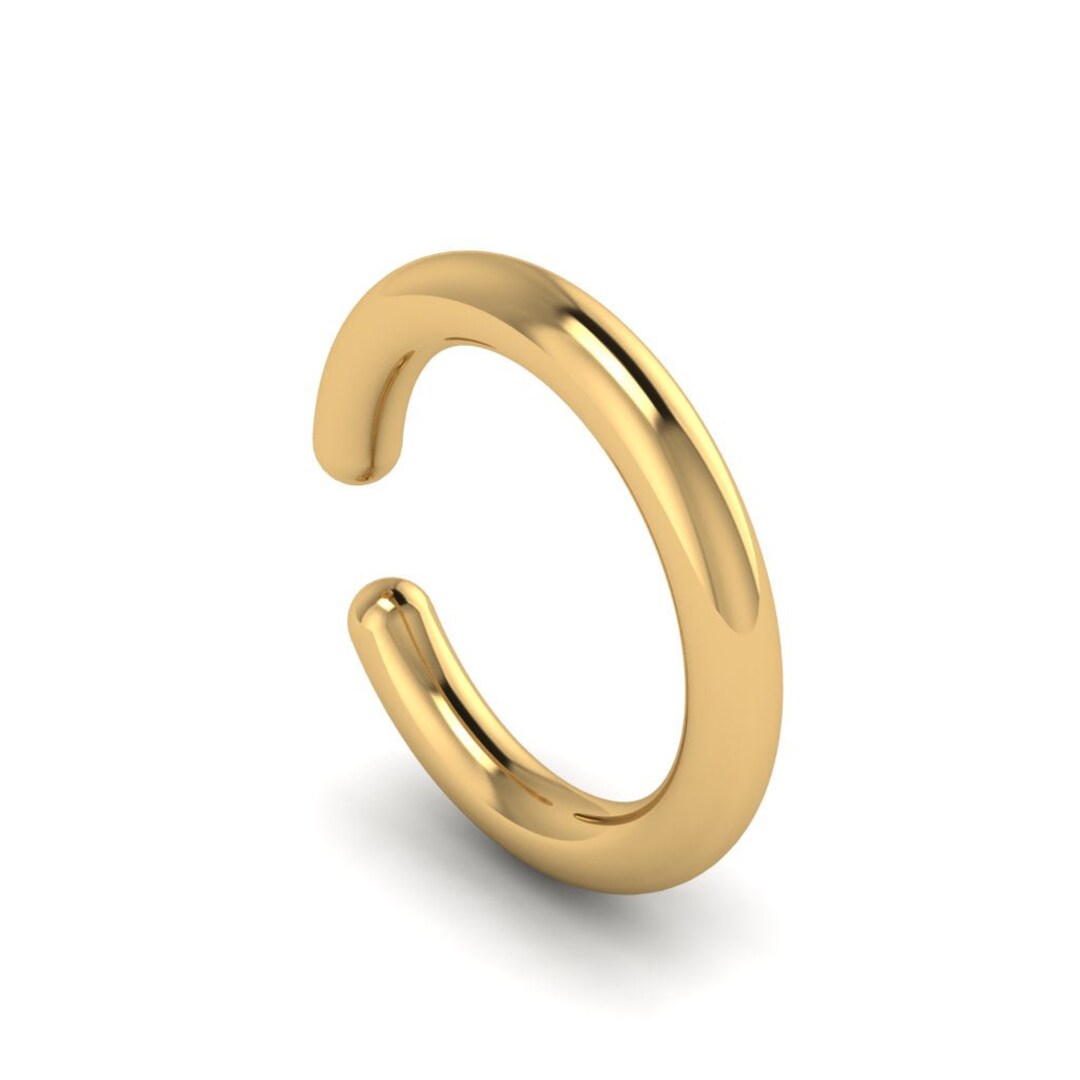 Ear Cuff, 14K Solid Gold Helix Earrings, Minimalistic Gold Cuff ...