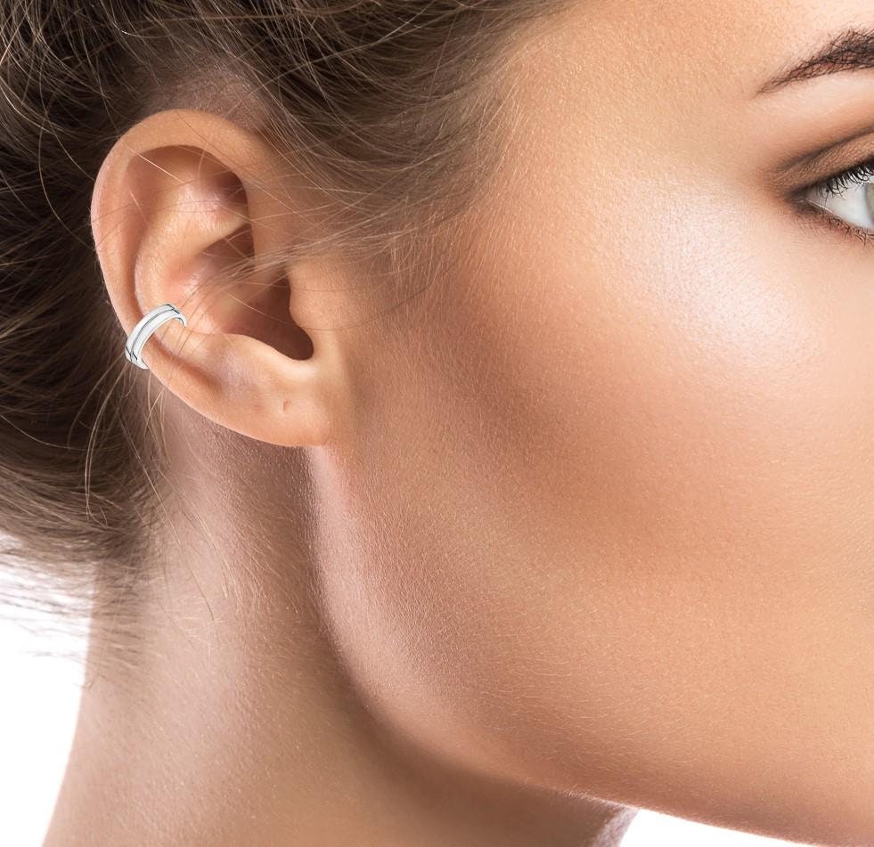 Plain Ear Cuff, 14K Solid Gold Helix Earrings, Minimalistic Gold Cuff Earrings, Yellow Gold ...