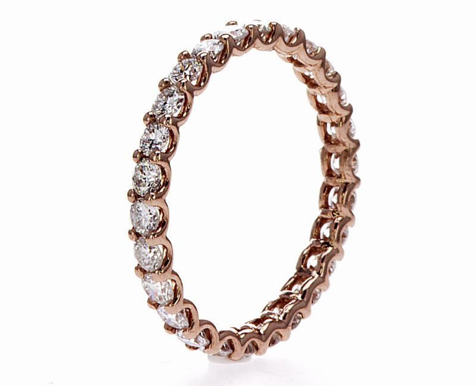 U Shape Ring With 1.15ct Real Diamonds Eternity Ring Delicate - Etsy