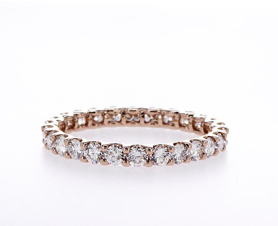 U Shape Ring With 1.15ct Real Diamonds Eternity Ring, Delicate Unique ...