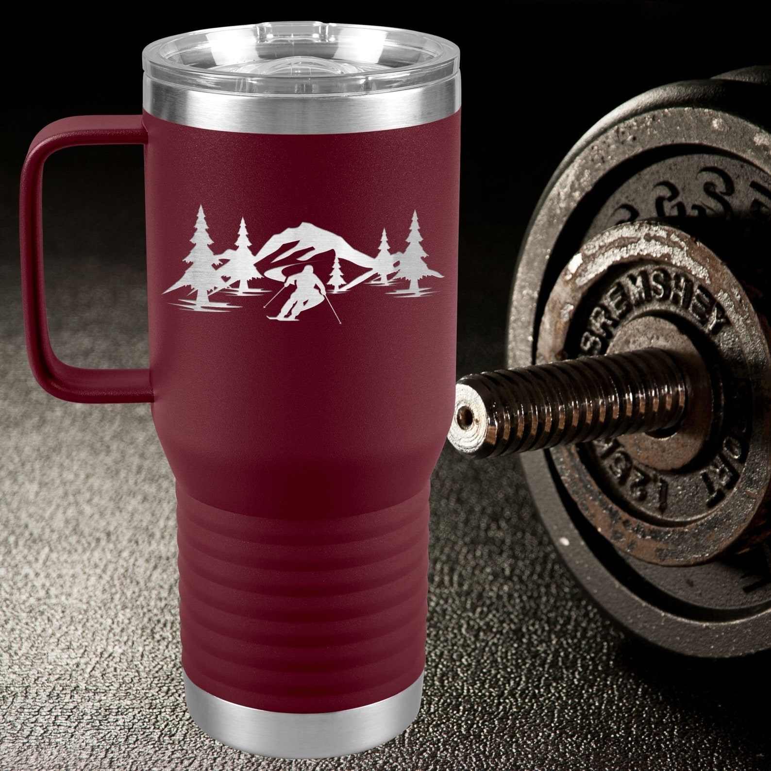 Skiing Tumbler 20oz and 30oz, Insulated Stainless Steel, Mountain ...