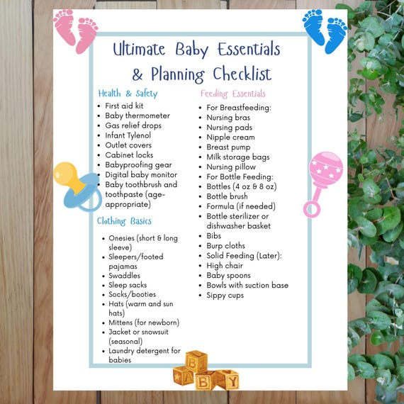 First Baby Checklist Printable