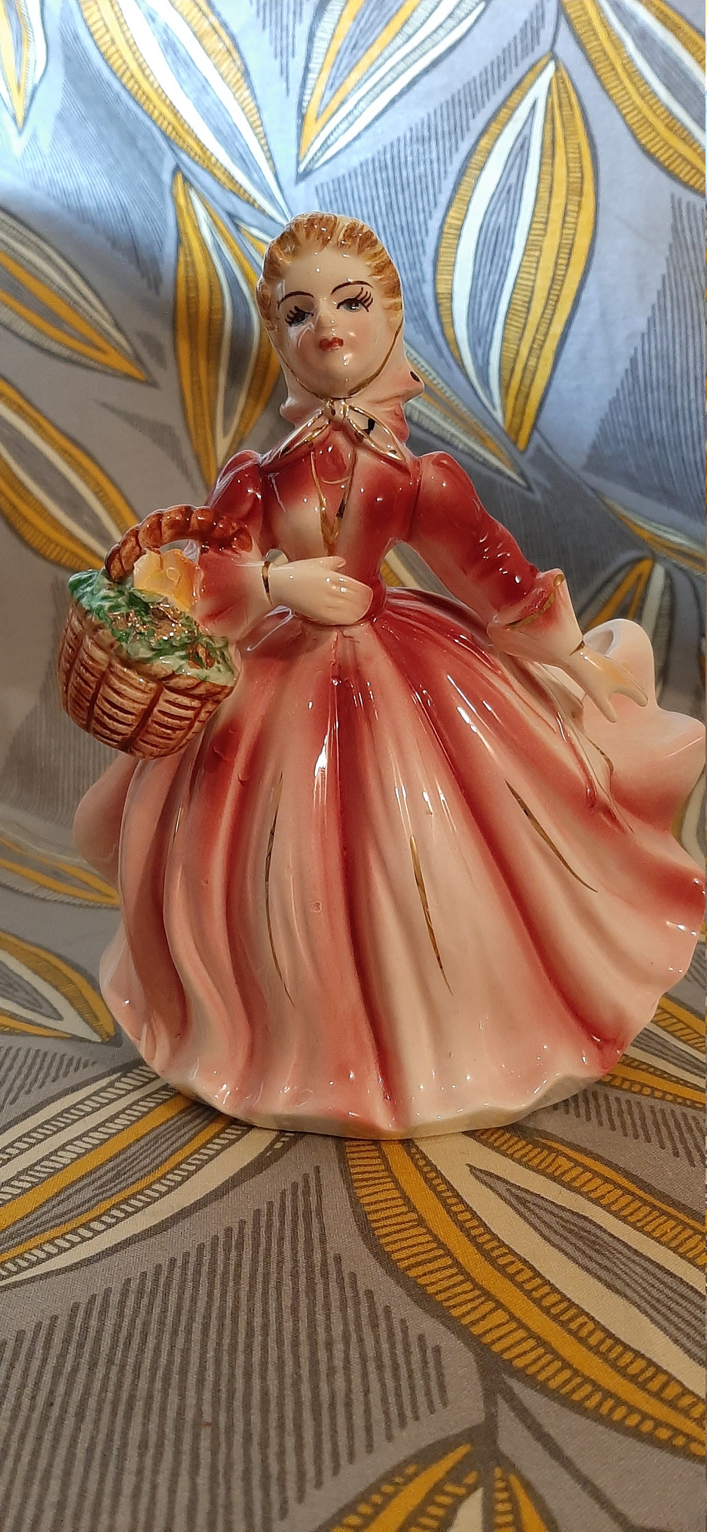 Vintage 1950s Lady Planter: Red Ruffle Dress Vase - Etsy
