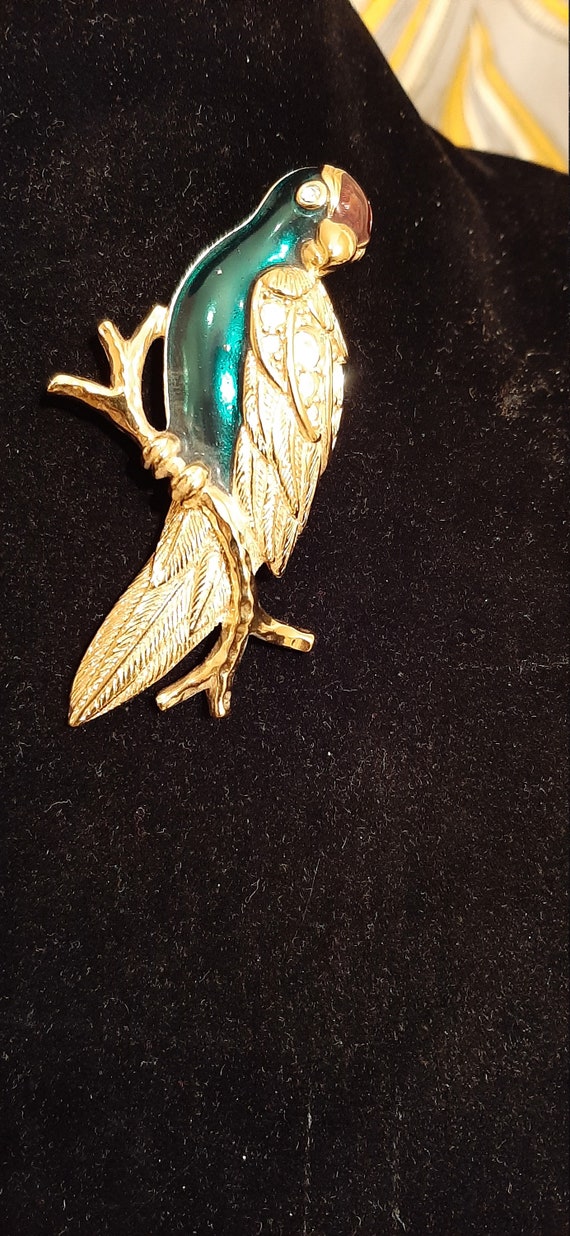 Avon Parrot Pin, Avon Brooch, 1980 Avon Pin - Gem