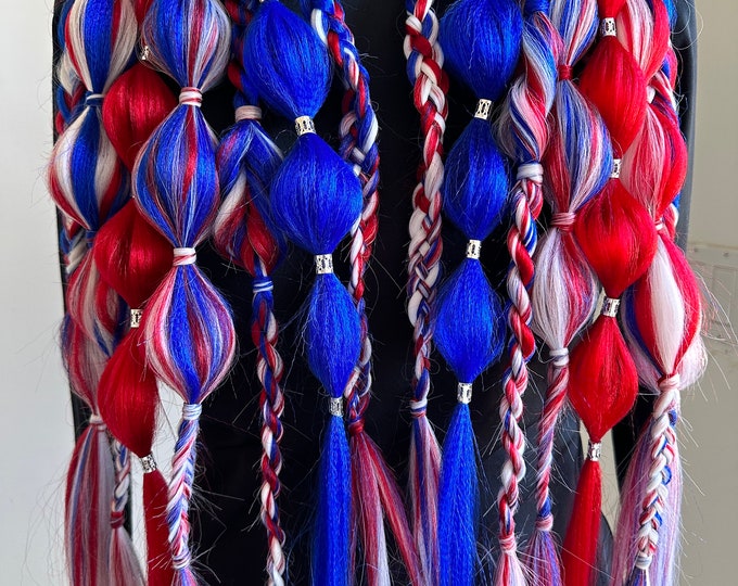 Red White and Blue, July 4th Independence Day, Hair Extensions Bubble ...