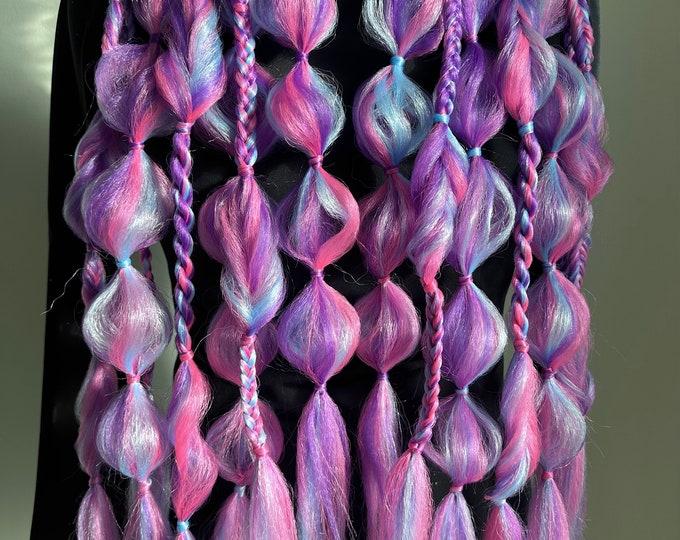 Cotton Candy Rave Hair Festival Braids Ponytail Extensions - Etsy