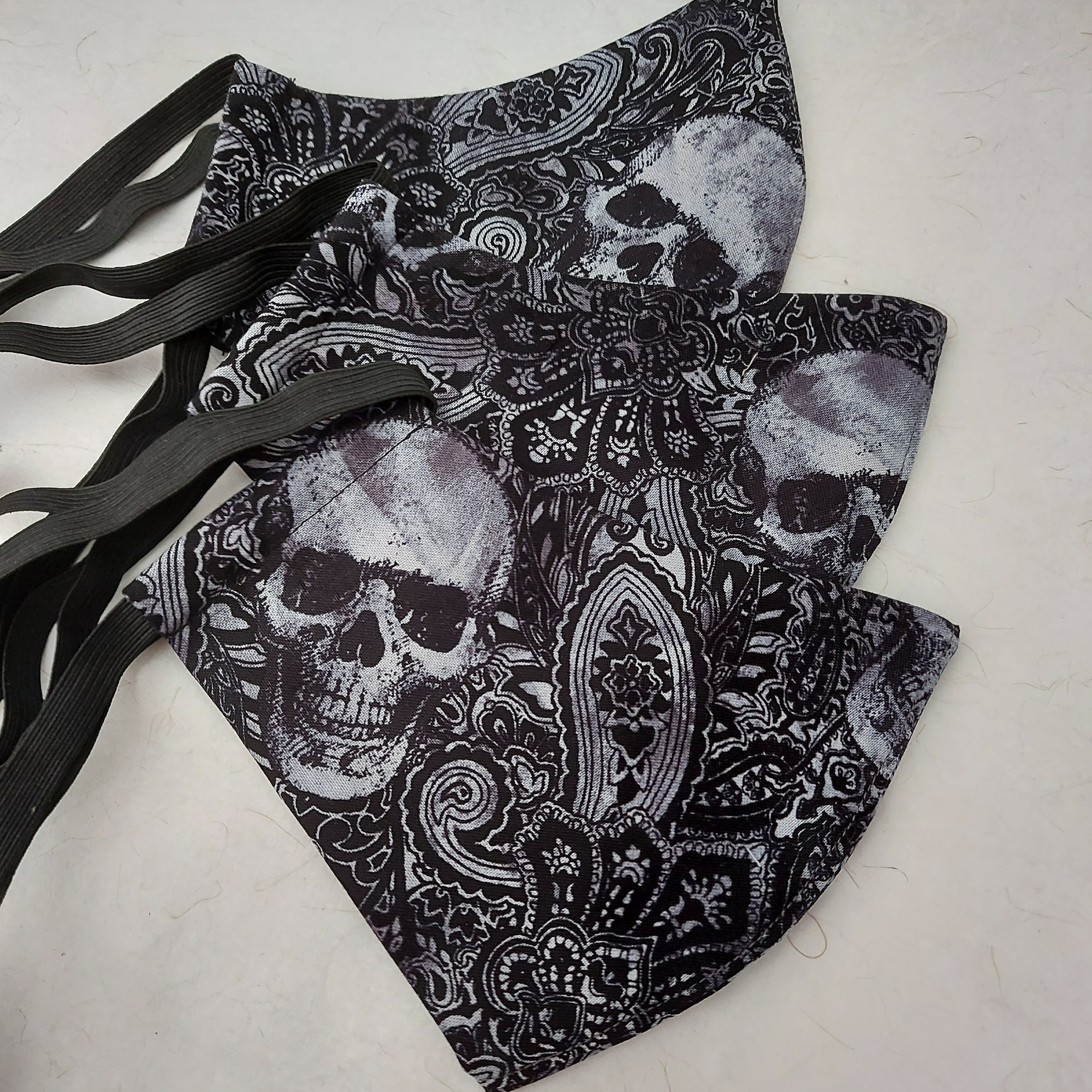 SKULL & Lace Triple Layer Cotton Fabric ADULT Moulded Face | Etsy