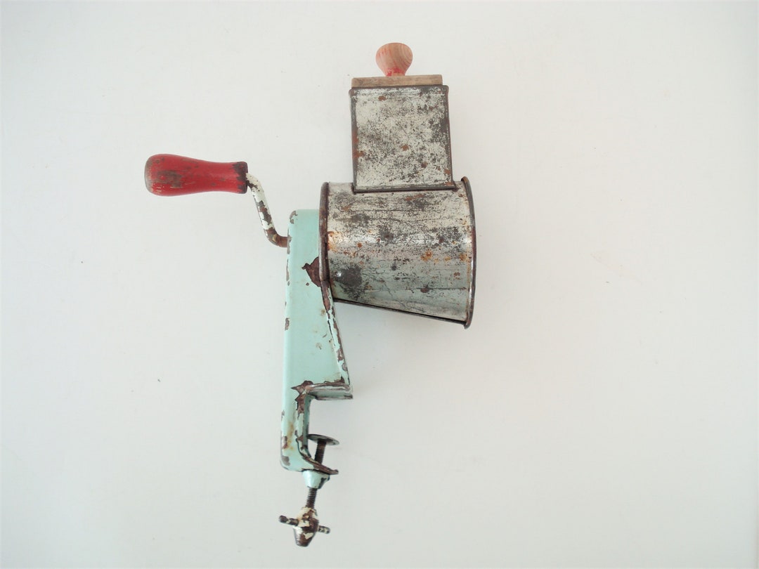 Vintage Grinder Almonds Wooden Push Block-nut Grater Wood Crank-shabby ...