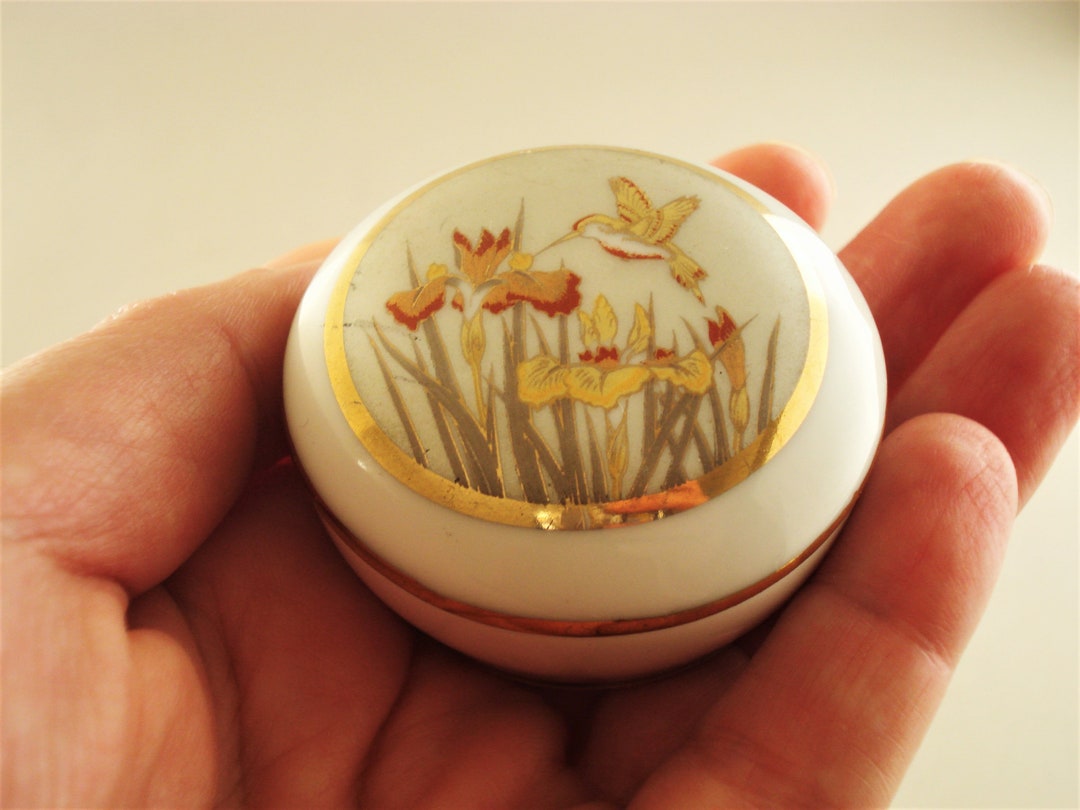 Japanese Porcelain Boxes-art of Chokin Vintage Trinket Box 24K Gold ...
