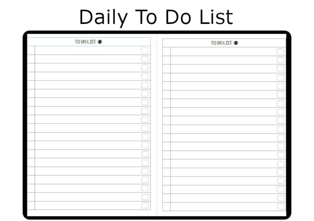 To Do List Insert, Travelers Notebook Insert, Daily Planner, Simple ...