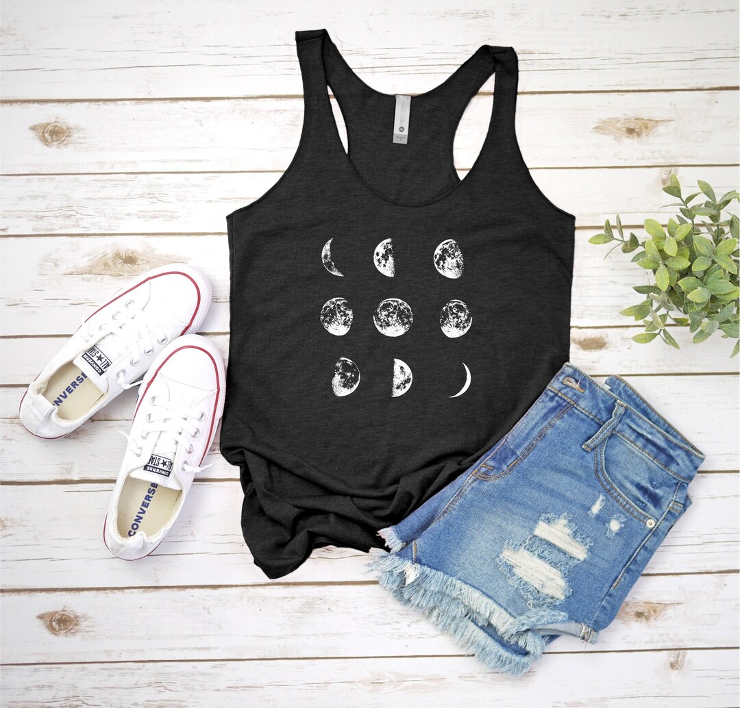 Moon Phases Tank Top Moon Tank Top Moon Phases Shirt Moon Shirt Women's ...