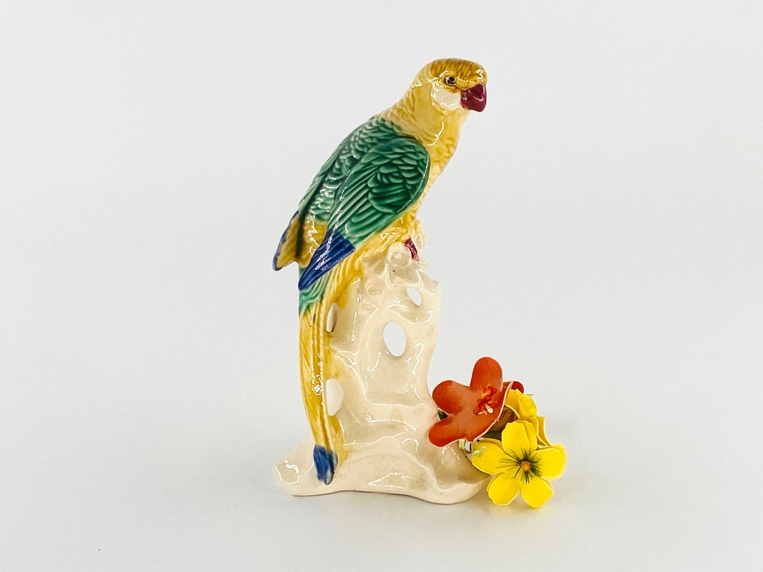Antique Chinese Hand Painted Porcelain Art Parrot Statue - Etsy