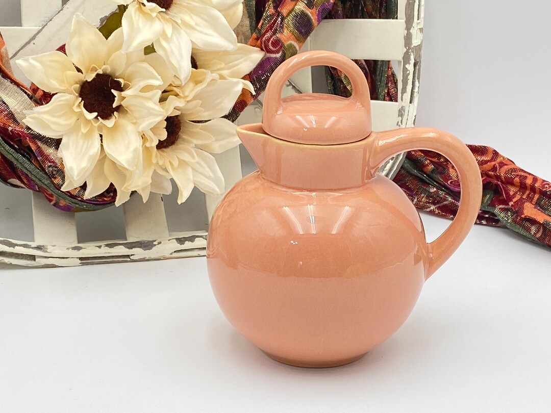 Franciscan Earthenware El Patio Glossy Coral Large Syrup With Lid ...