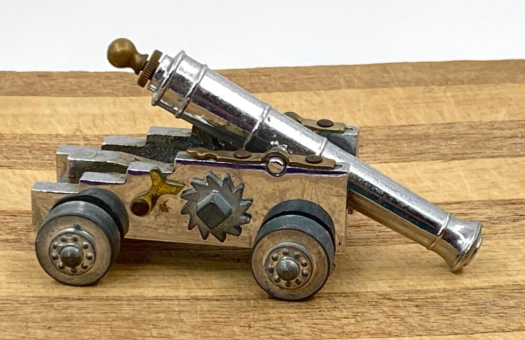 Vintage Italian Cast Metal Toy Cannon - Adjustable Cannon Model Italy ...