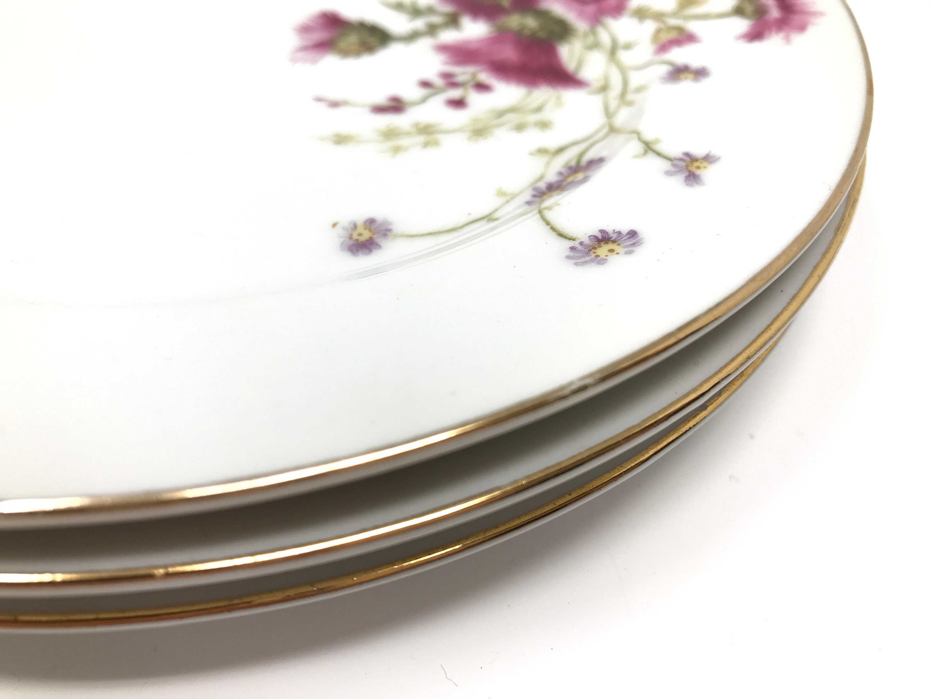 Elegant Craftsman China Salad Plates Set of 3 Made in | Etsy