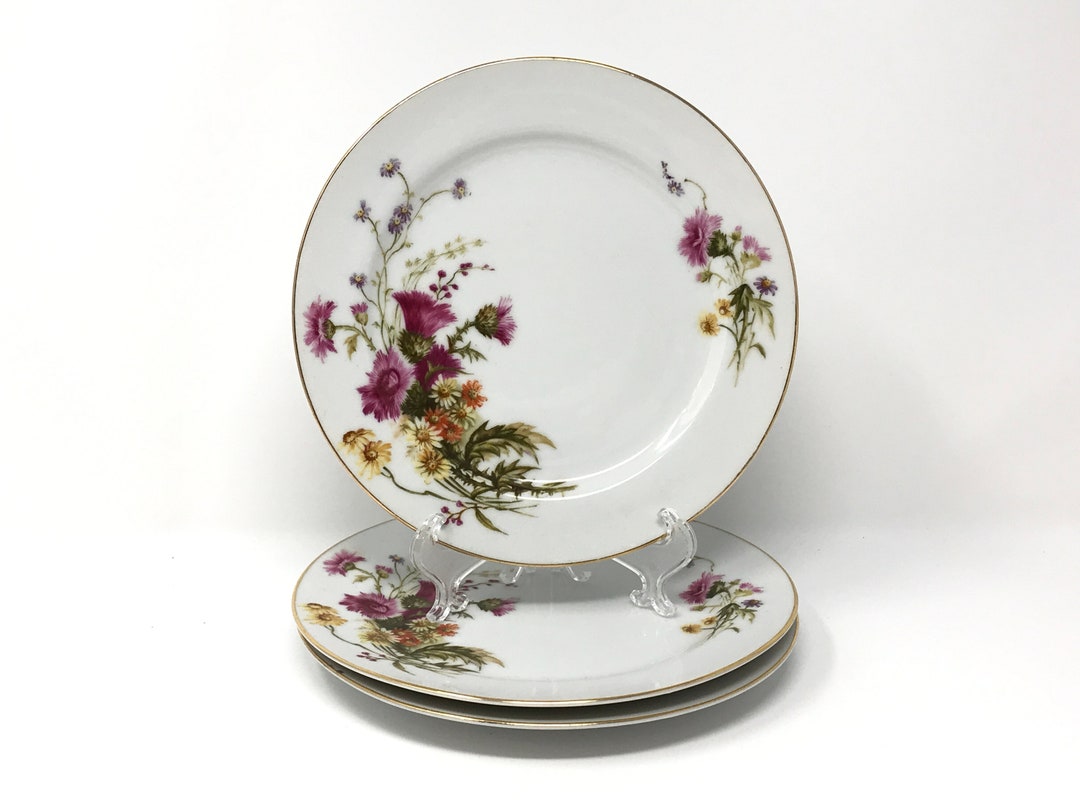 Elegant Craftsman China Salad Plates - Set of 3 - Made in Japan - Etsy