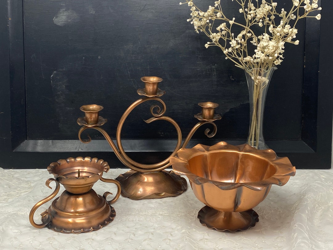 Vintage Gregorian Hand Hammered Copper Pieces - Select From the 3 Arm ...