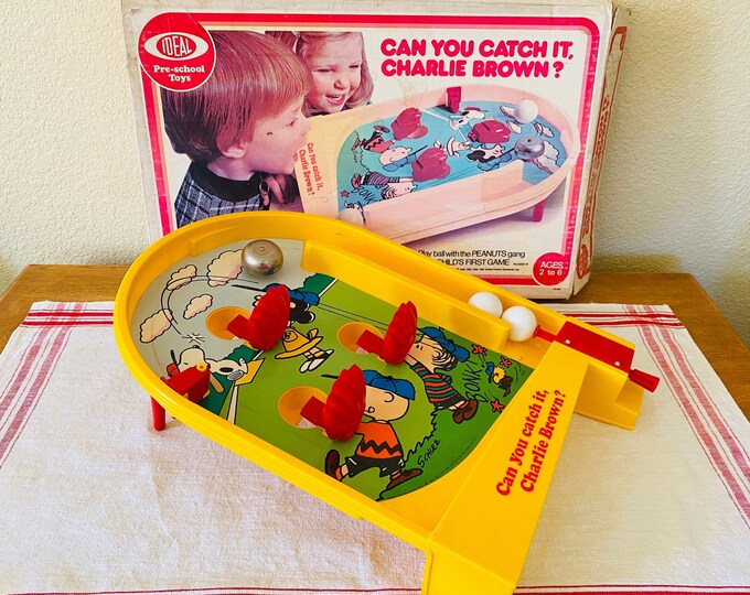 1960's Ideal Can You Catch It, Charlie Brown? Pinball Machine Game in ...