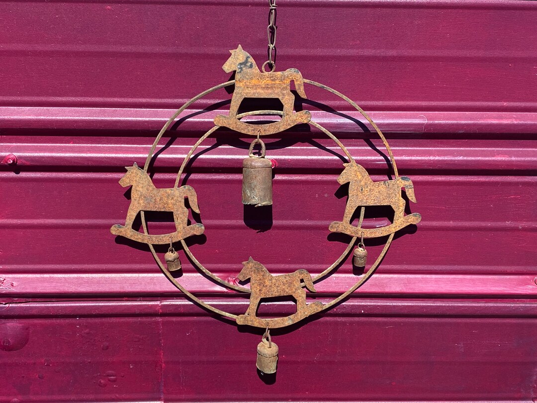 Antique Rustic 14" Metal Western Ranch Wind Chime - Primitive Rocking ...