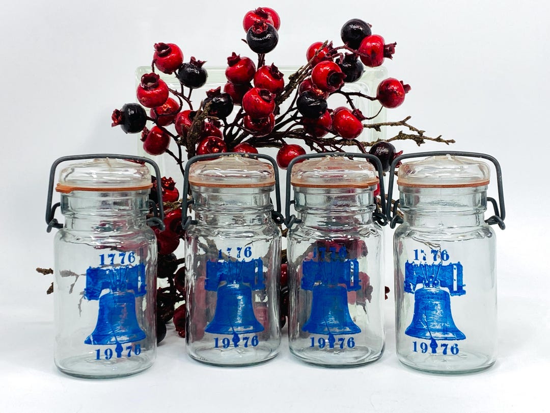 1776 1976 Liberty Bell Bicentennial 4oz Peppermint Candy Mason Jars ...