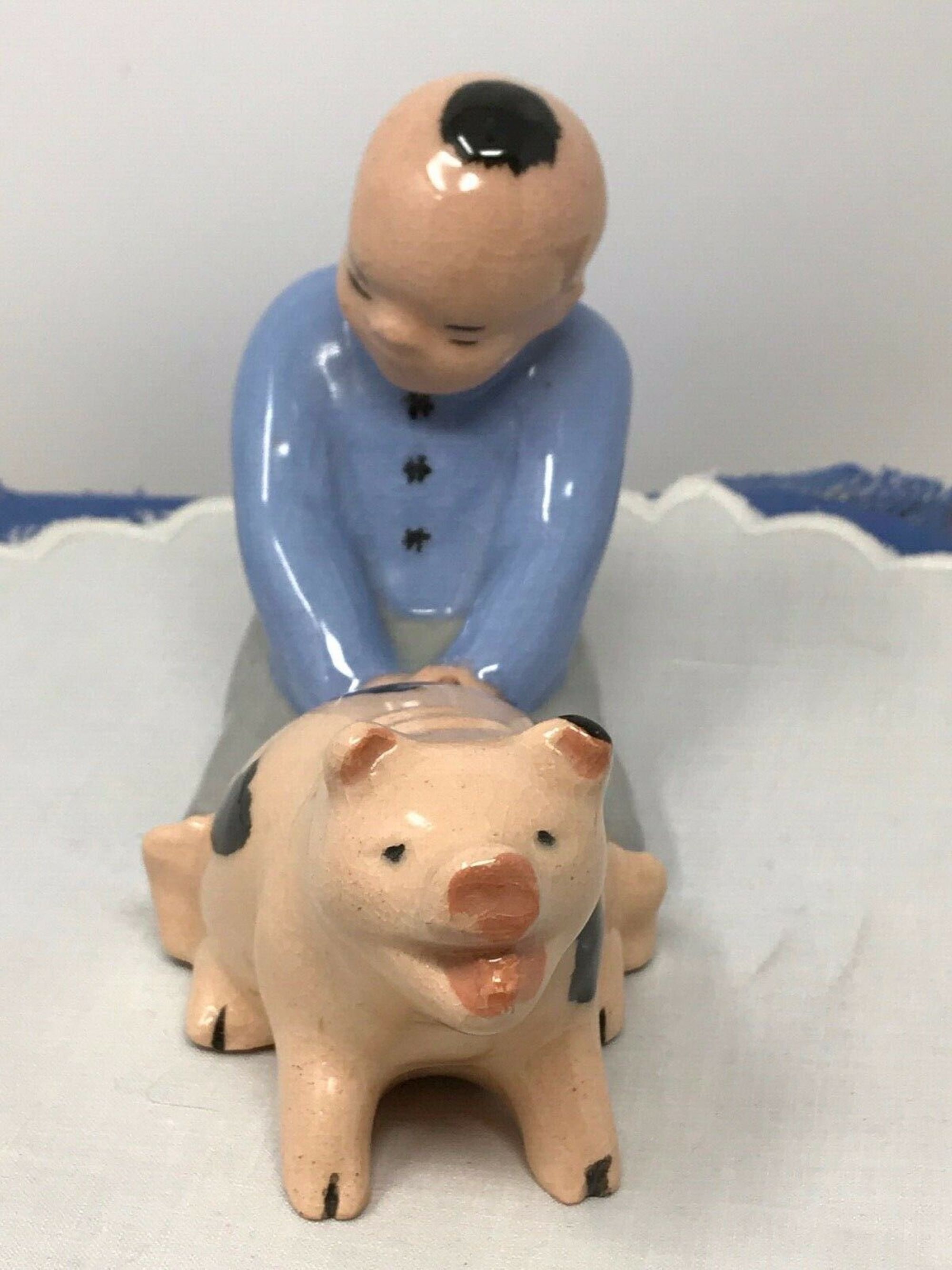 Rare Gwynne Peticolas boy Pulling a Pig Chinese - Etsy