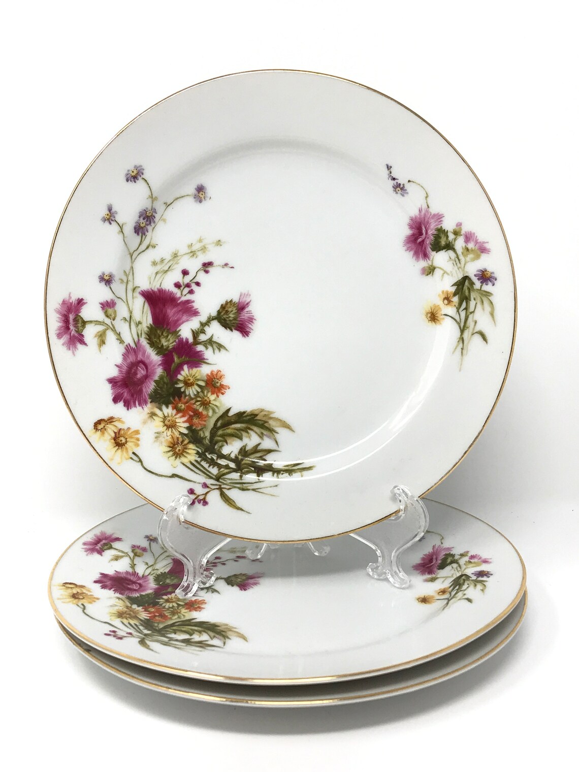 Elegant Craftsman China Salad Plates Set of 3 Made in | Etsy