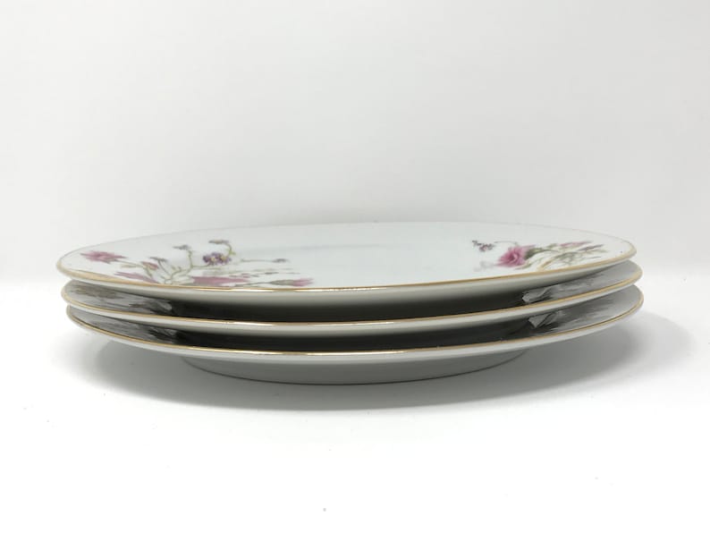 Elegant Craftsman China Salad Plates Set of 3 Made in - Etsy