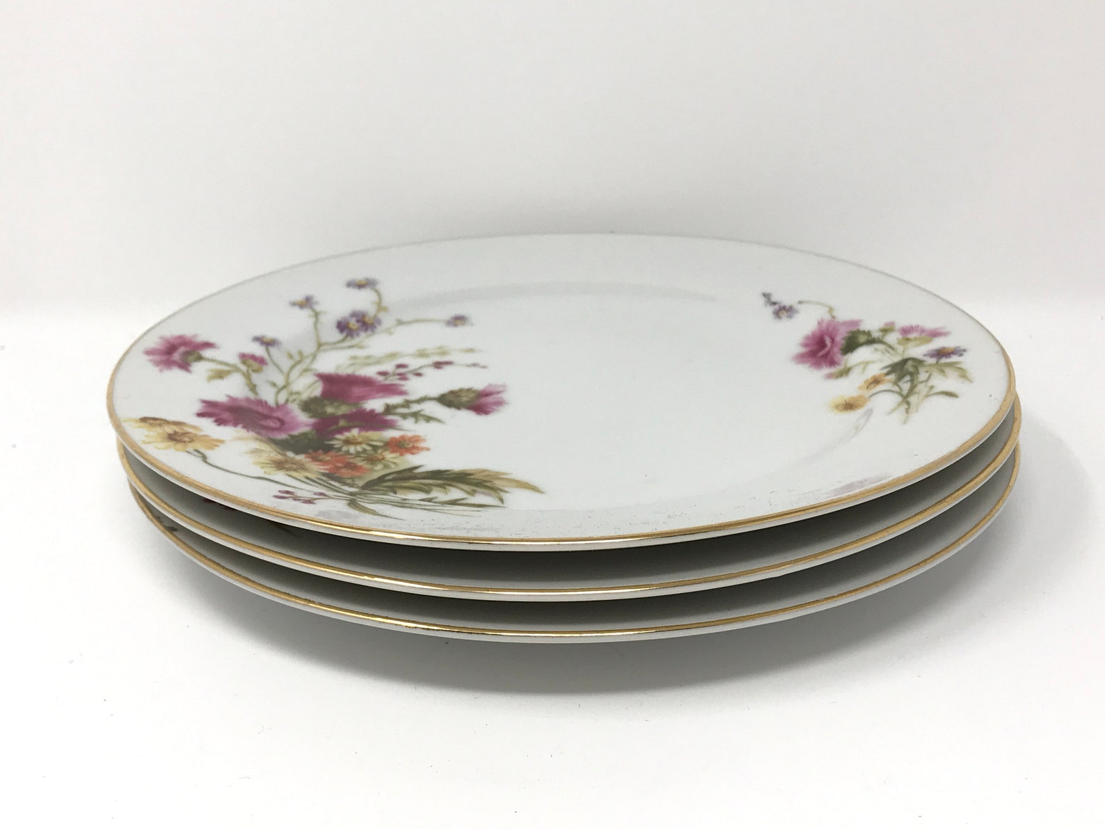 Elegant Craftsman China Salad Plates Set of 3 Made in | Etsy