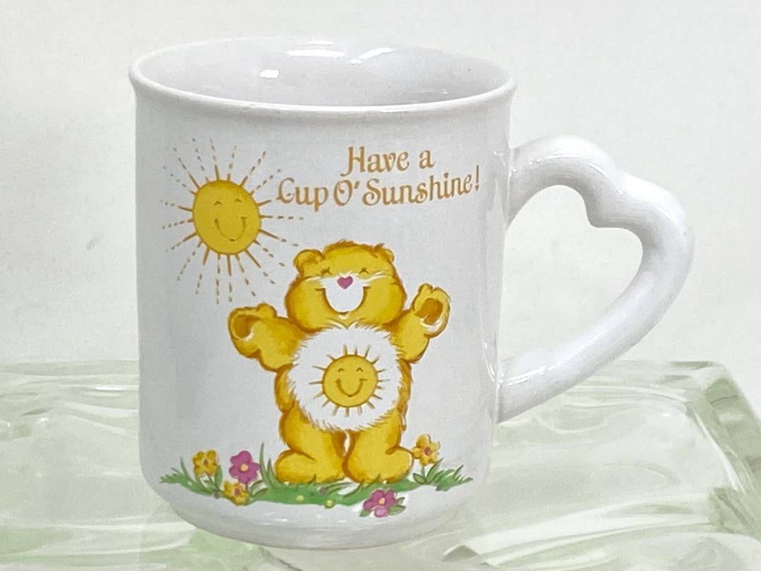 Classic 1983 Care Bears Mug have a Cup O'sunshine Heart Handle ...