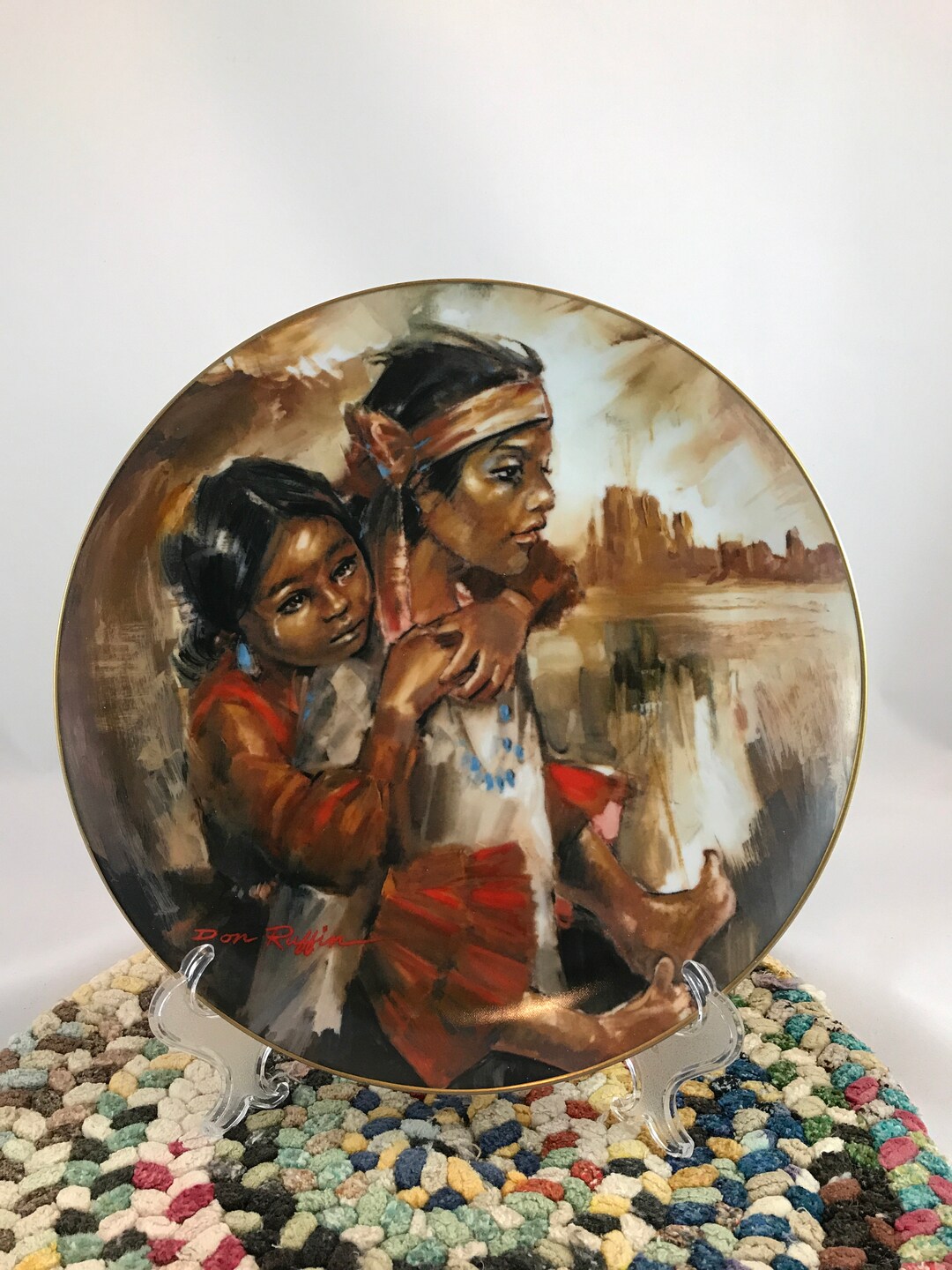 1982 the Lost Moccasins Native American Indian Collector Plate Artist ...