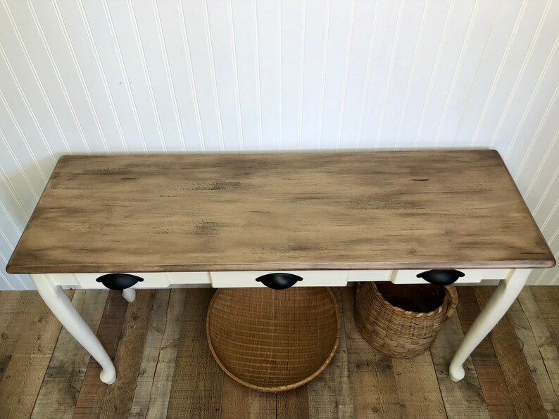 SOLD Newly Refinished Farmhouse Cottage Sofa Accent Console Hall Table - Etsy