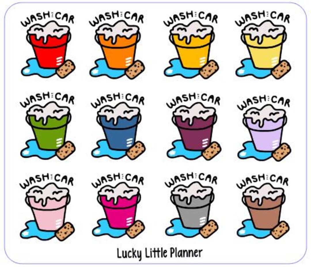 Wash the Car Functional Planner Stickers - Etsy