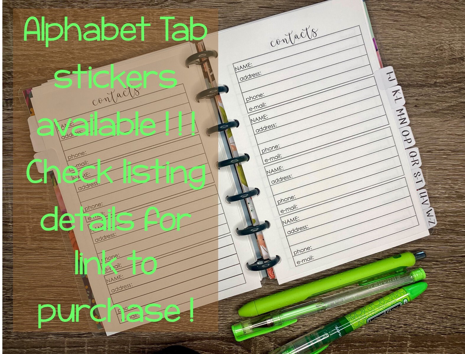 A5 - Address Book Insert - TN - Etsy