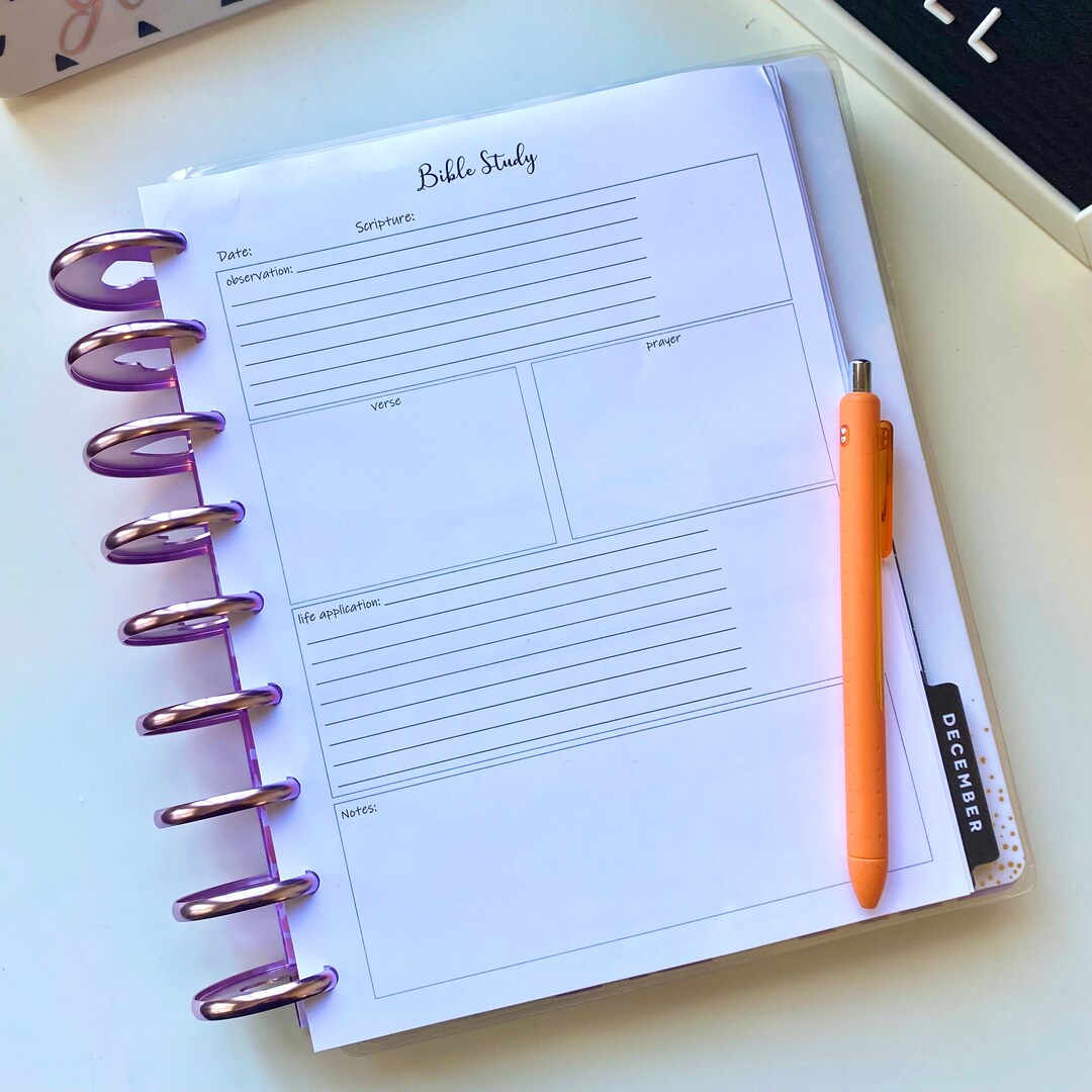 Bible Study Prayer Happy Planner Insert - Etsy